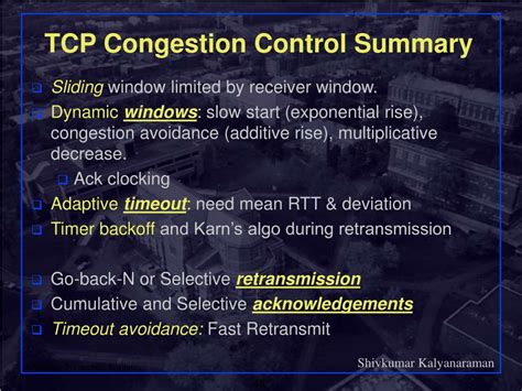 Ppt Tcp Tcp Congestion Control And Common Aqm Schemes Quick