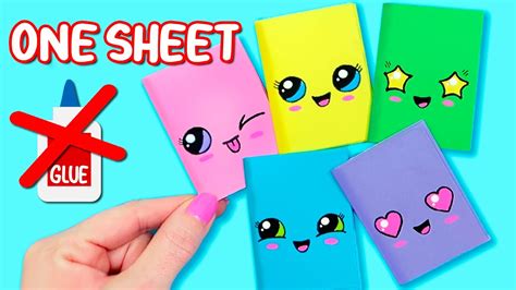 DIY MINI NOTEBOOKS ONE SHEET OF PAPER WITHOUT GLUE YouTube