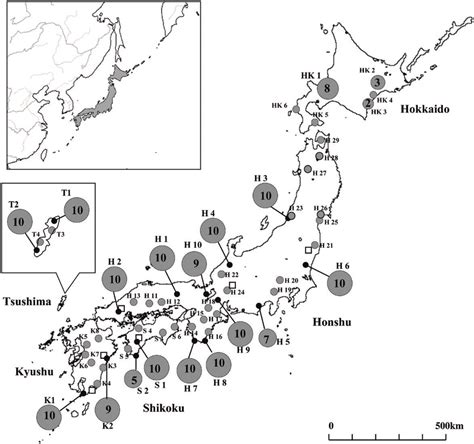 Sampling Localities Circles And Sampling Site Id Supporting
