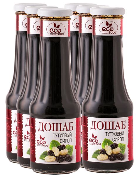 Характеристики Дошаб. Сироп тутовый, 400г х 6шт ECOFOOD, подробное ...