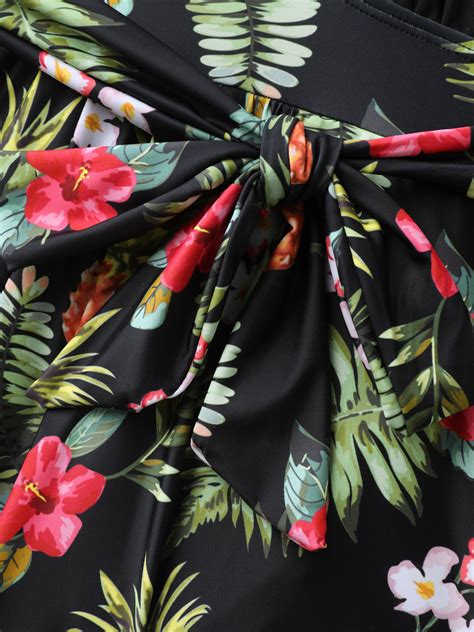 Tropical Floral Pockets One Piece Swimsuit Bloomchic