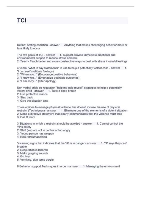 Tci Questions With Correct Answers 2024 Tci Stuvia Us