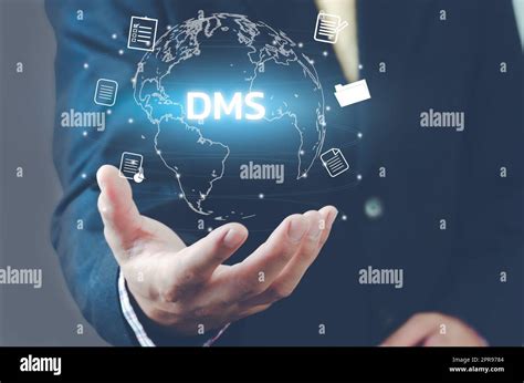 Businessman Hand World Virtual Screen Dms Document Management System Digital Technology