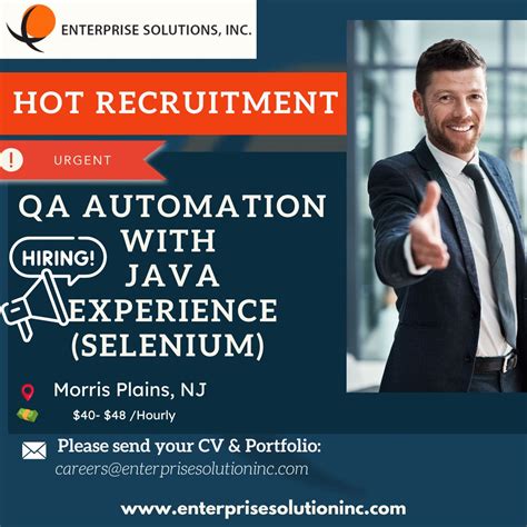 Enterprise Solutions Inc On Linkedin Qaautomation Seleniumjobs Javajobs Morrisplainsjobs