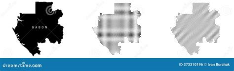 Gabon Silhouette Map And Two Patterns Of Dots And Slanted Lines Flat Gabon Silhouette Map And Two Patterns Of Dots And Slanted Lines Flat