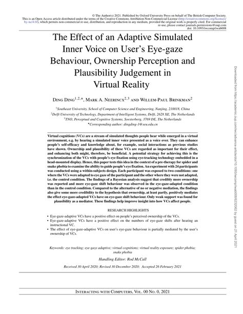 Pdf The Effect Of An Adaptive Simulated Inner Voice On Users Eye Gaze Behaviour Ownership