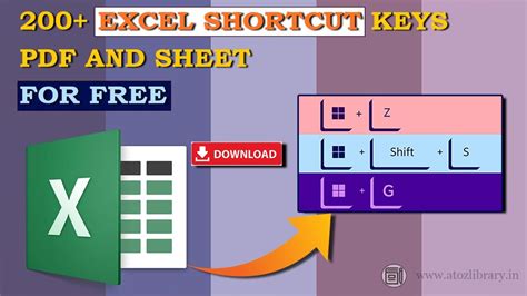 download 200 excel shortcut keys pdf and sheet for free atoz library