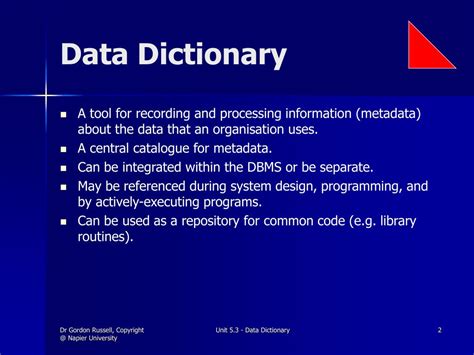 Ppt Data Dictionary Powerpoint Presentation Free Download Id 5622239