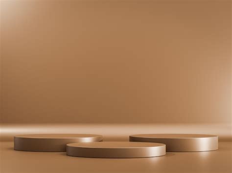 Premium Photo Podium Brown Product Display Background 3d Rendering