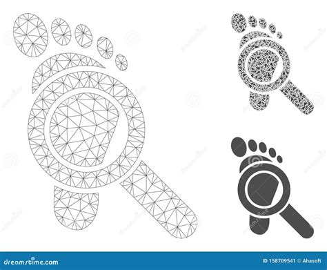 Trace Detective Vector Mesh Wire Frame Model And Triangle Mosaic Icon Stock Vector