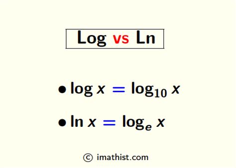 What Is Ln In Math Log Vs Ln