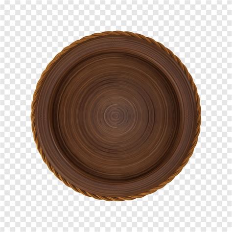 Premium Psd Dark Wood Circular Panel With Rope