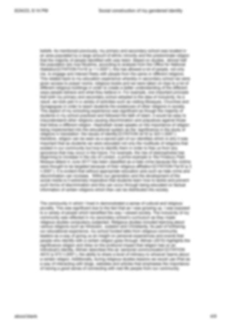 SOLUTION Social Construction Of My Gendered Identity Studypool