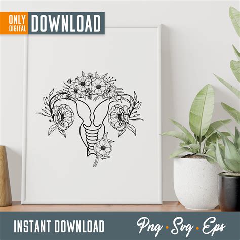 Uterus Svg Floral Uterus Svg Middle Finger Uterus Svg File Etsy Denmark