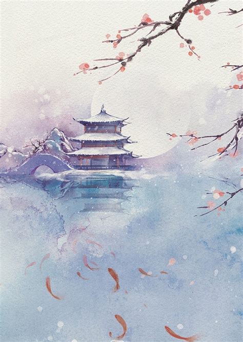 中国风国画背景海报背景图片素材免费下载熊猫办公