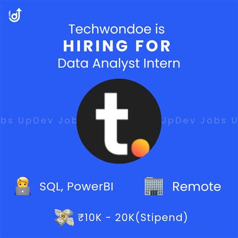 Dataanalyst Intern Powerbi Sql Dataanalysis Fresher Updev Developer Jobs