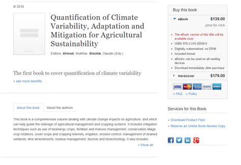 Pdf Quantification Of Climate Variability Adaptation And Mitigation For Agricultural