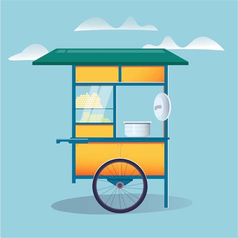 El Gerobak Bakso Vector Premium