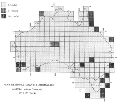 Mean Of Residual Gravity Anomalies Osu89a Minus Observed Download