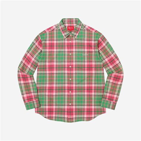 슈프림 플래드 플란넬 셔츠 핑크 22fw Supreme Kream