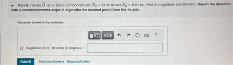 Solved Part A Vector Vec A Its X And Y Components Chegg