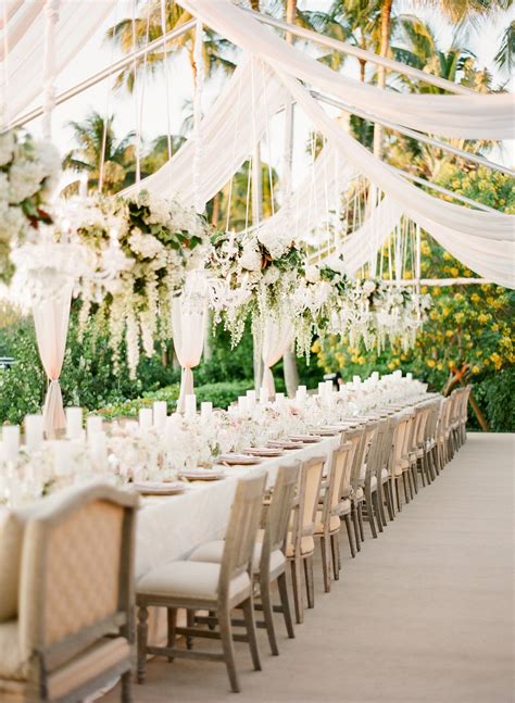 Reception Décor Photos Romantic Open Air Tent Floral Suspension Inside Weddings