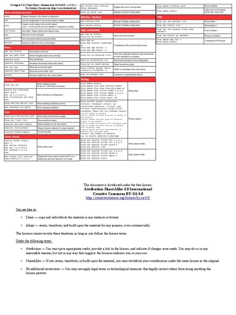 Fortigate Cli Cheat Sheet Pdf License Network Packet