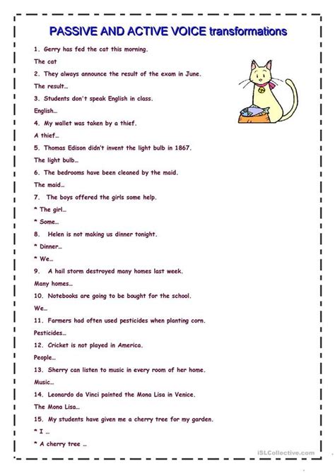 Active And Passive Worksheet Passive Active Grammar English