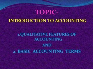 PPT ON INTRODUCTION TO ACCOUNTING 2 PPT
