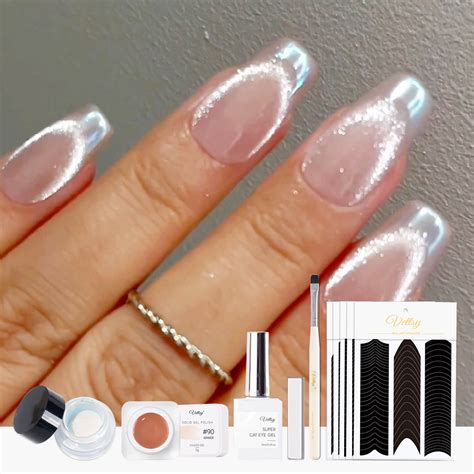 Instagram Top Look Set September Glazed French Cat Eye Nail Design Vettsy