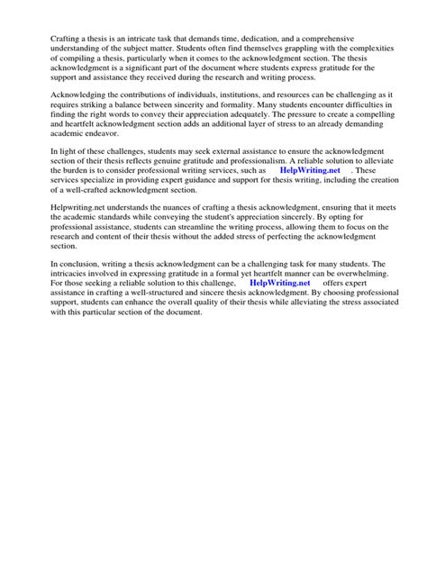 Thesis Acknowledgement Sample Undergraduate Pdf Thesis Doctor Of