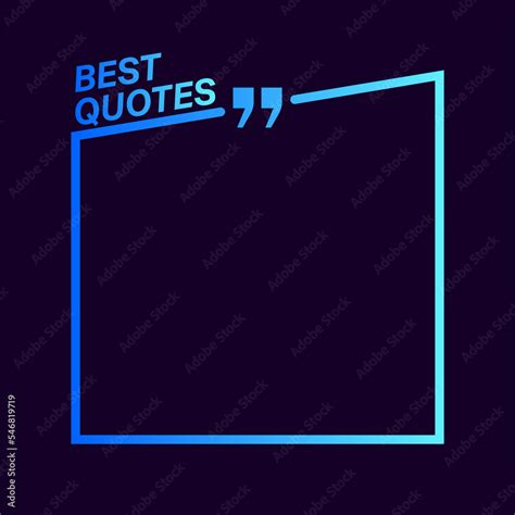 Quote Text Box Square Frame Quotation Bubble Textbox Design Empty Frames Stock Illustration