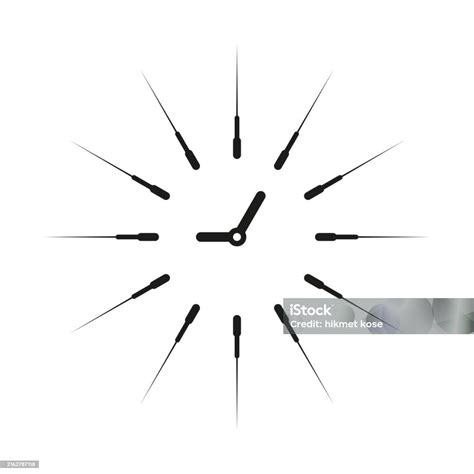 Linear Analog Clock Sunny Wall Clock Geometric Analog Clock Concept