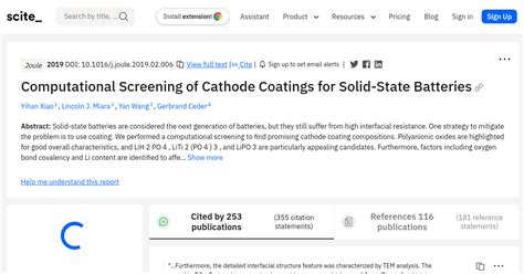 Computational Screening Of Cathode Coatings For Solid State Batteries
