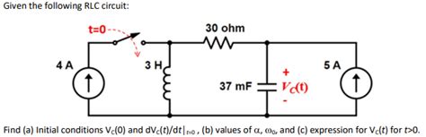 Solved Given The Following Rlc Circuit