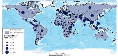 The Worldwide Spatial Distribution Of Flood Events For Different