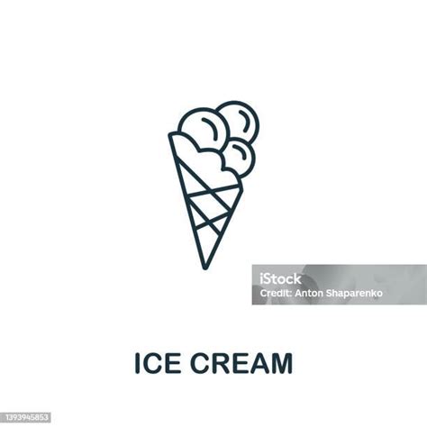 패스트 푸드 컬렉션의 아이스크림 아이콘 간단한 라인 요소 템플릿 웹 디자인 및 인포 그래픽을위한 아이스크림 기호 감기와 독감에 대한 스톡 벡터 아트 및 기타 이미지 Istock