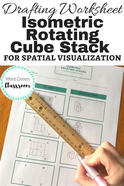 Isometric Rotating Cube Stack Worksheet 2d To 3d Cube Stack Exercises Isometric Isometric