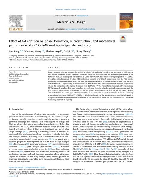 Pdf Effect Of Gd Addition On Phase Formation Microstructure And