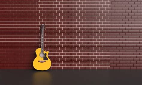 Premium Photo Guitar Music Song Artist Concreate Wallapaer Background Copy Space Acoustic