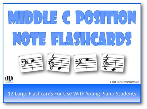 Middle C Position Music Note Flashcards Etsy