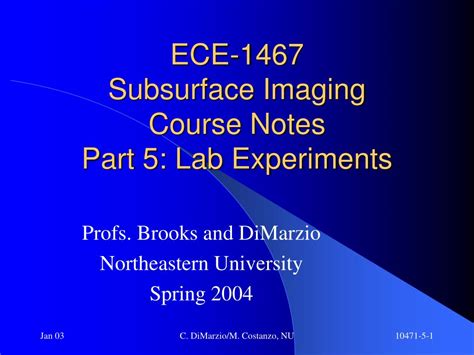 Ppt Ece 1467 Subsurface Imaging Course Notes Part 5 Lab Experiments Powerpoint Presentation