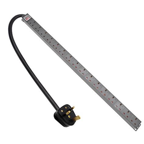 13a Pdu Power Distribution Unit 2 18 Ways Uk 3 Pin Output Power Socket Extension Extended Wire