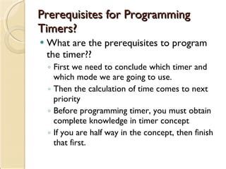 Programming Timers Ppt