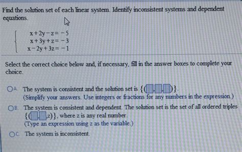 Solved Find The Solution Set Of Each Linear System Identify Chegg