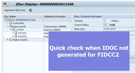 Quick Check When Idoc Not Generated For Fidcc2 Sap Community