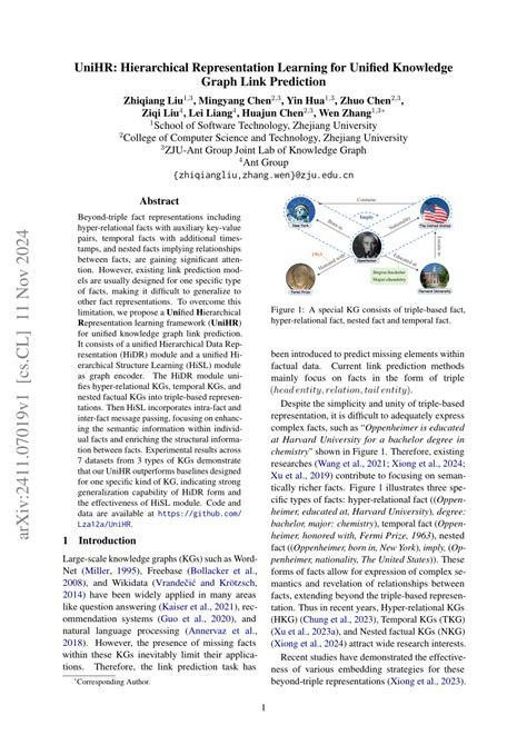 Pdf Unihr Hierarchical Representation Learning For Unified Knowledge Graph Link Prediction