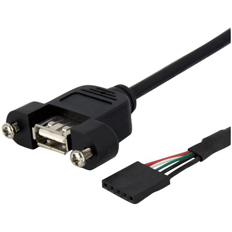 Startech Com Ft Panel Mount Usb Cable Usb A To Motherboard Header Cable F F Connect A