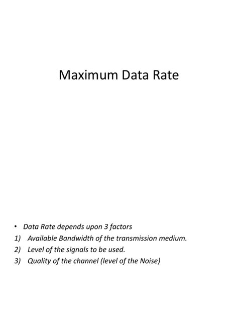 maximum data rate pdf signal to noise ratio bandwidth signal