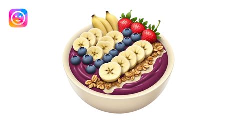 Acai Bowl With Granola Strawberries Blueberries Bananas Emoji Ai